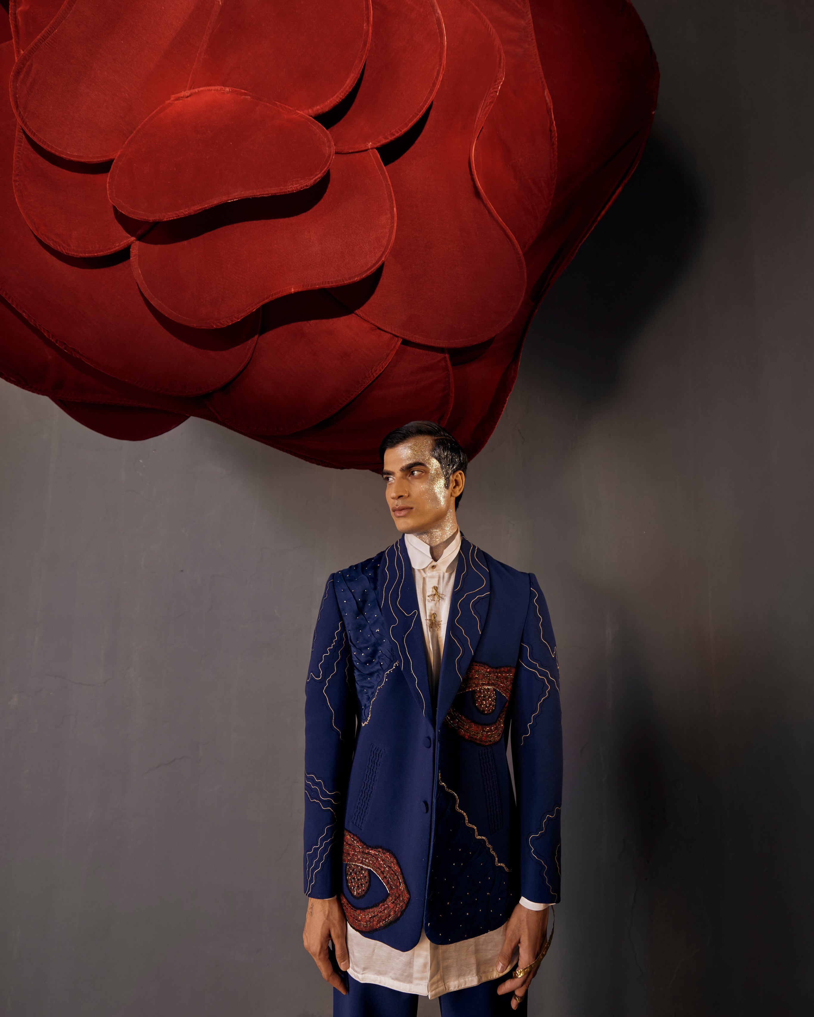 Dreamy Teal Blazer Set | Jatin Malik – B Anu Designs