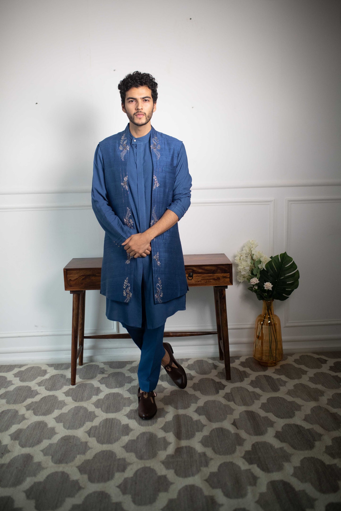 Sapphire Shrug Set | Blue Shrug Set for Men | Contrast by Parth – B Anu ...