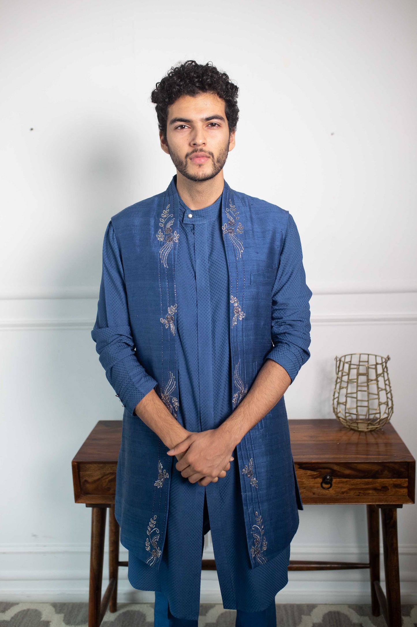 Sapphire Shrug Set | Blue Shrug Set for Men | Contrast by Parth – B Anu ...