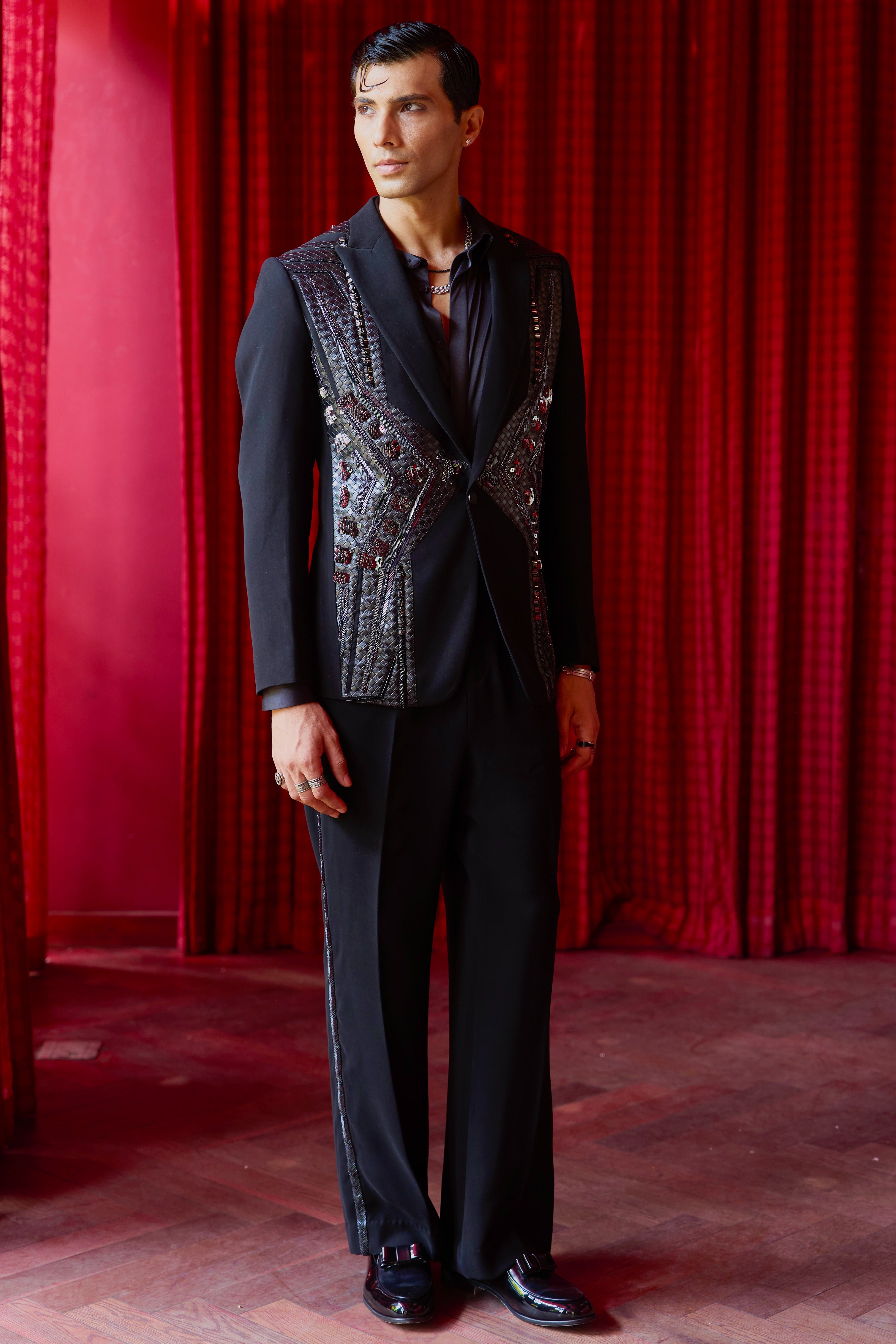 Eclipse Armor Embroidered Tuxedo Set – B Anu Designs