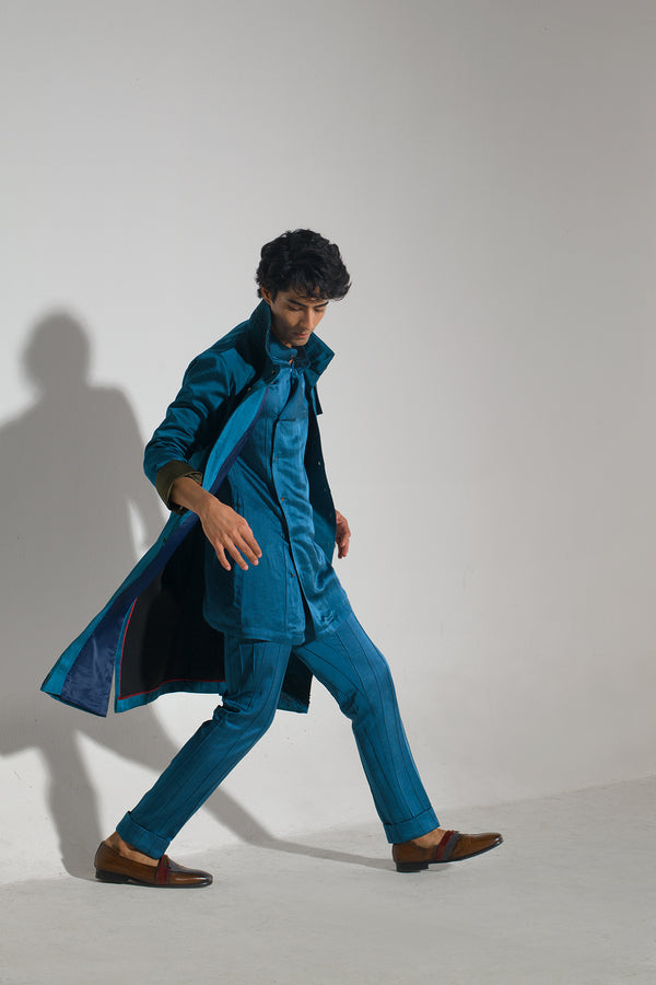 Tilted Teal Shacket Set | Jatin Malik – B Anu Designs