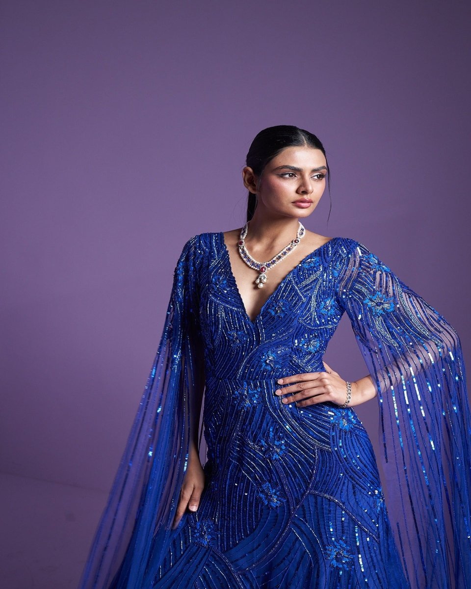 Moonlight Gown | Blue Gown| Parul Gandhi – B Anu Designs