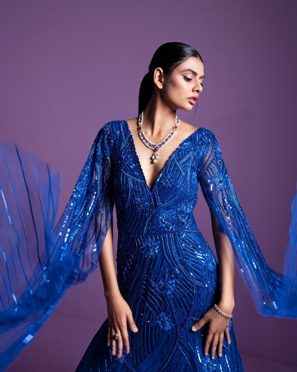 Moonlight Gown | Blue Gown| Parul Gandhi – B Anu Designs