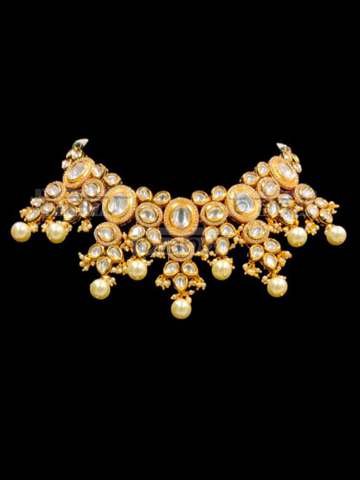 Ayrah Kundan Necklace with Semi Precious Stones - Bridal – B Anu Designs