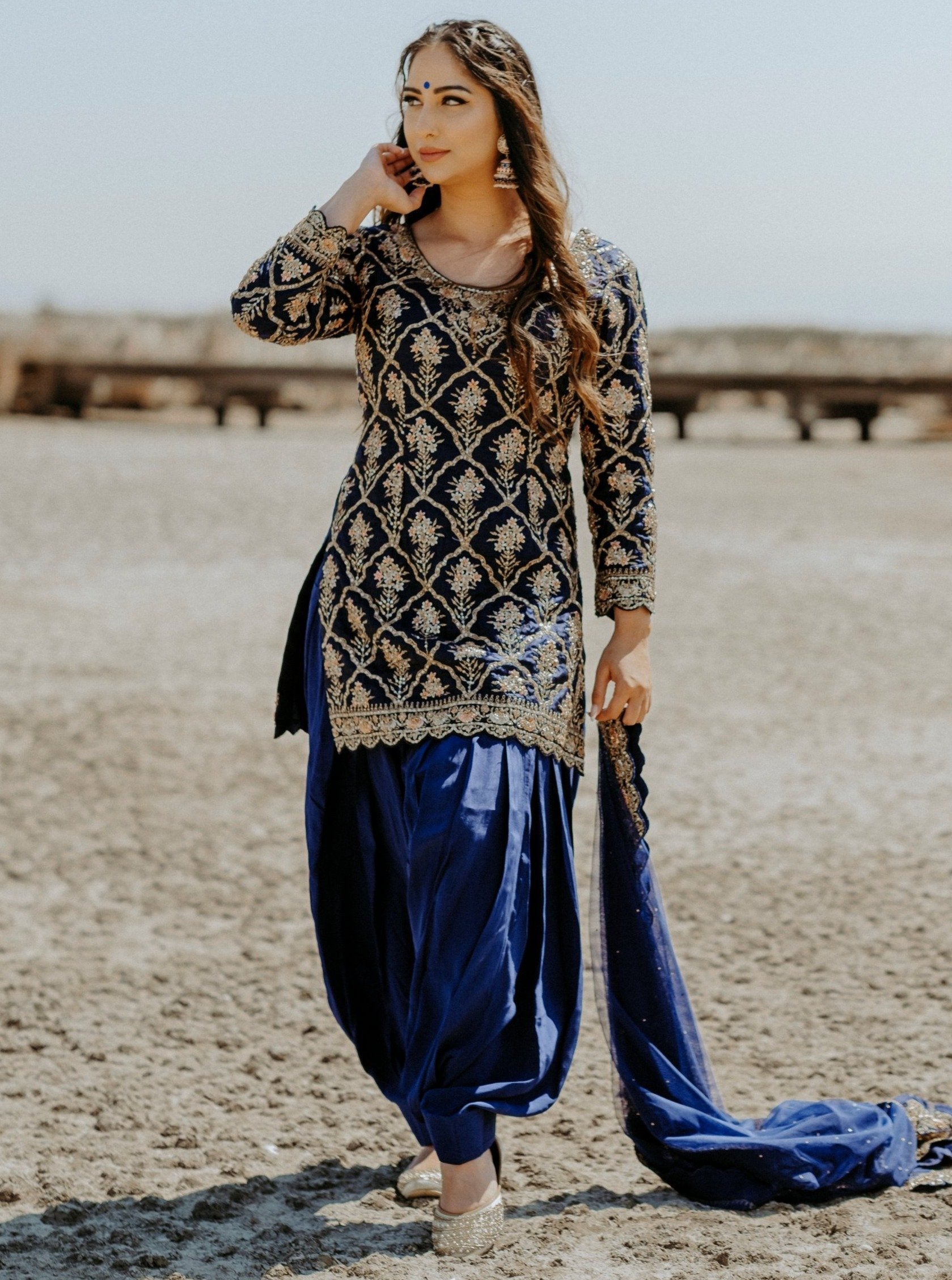 Blue Bridal Shalwar: Indian Wedding Wear in USA – B Anu Designs