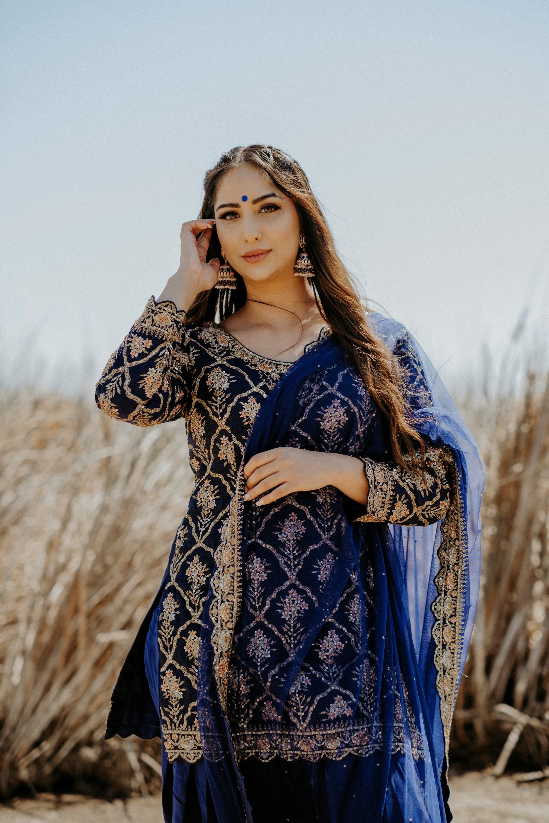 Blue Bridal Shalwar: Indian Wedding Wear in USA – B Anu Designs